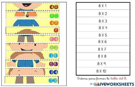 Puzzle Tabla Del 8 Worksheet Worksheets Map
