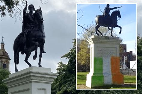 Grand Orange Lodge Furious After King Billy Statue Vandalised With Irish Flag Colours In Glasgow