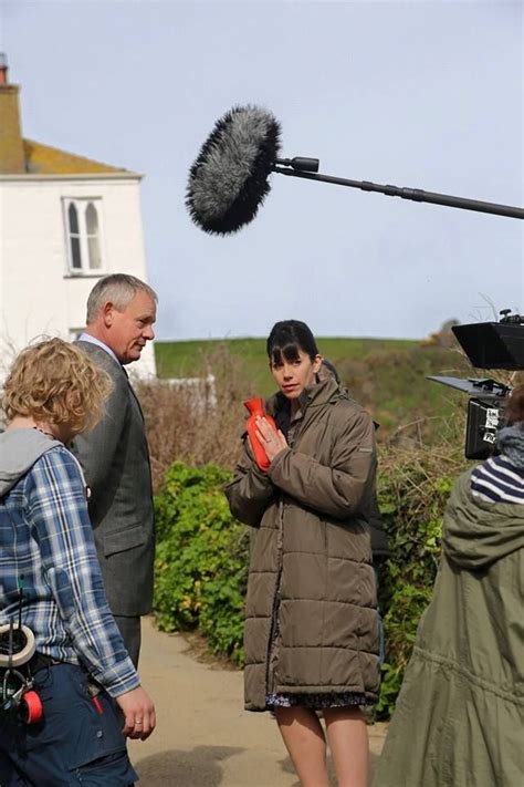 Caroline Catz Warms Her Hands In Between Scenes Of Doc Martin S7