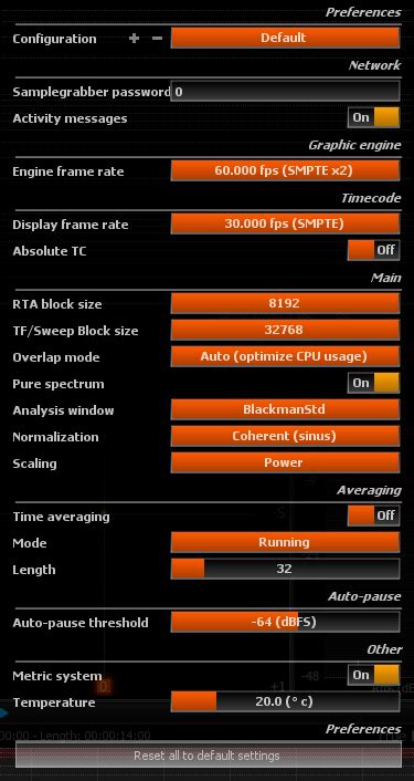 Main Setup Analyzer