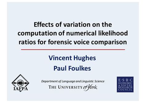 effects of variation on the computation of numerical likelihood ratios