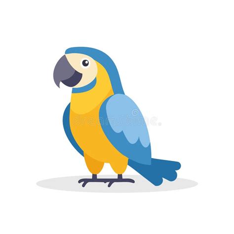 Cute Blue And Yellow Macaw Vector Illustration Colorful Bird Character