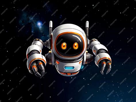 Premium Vector Vector Friendly Robot Floating In Space Isolated