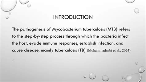 Pathogenesis Of Mycobacterium Tuberculosispptx