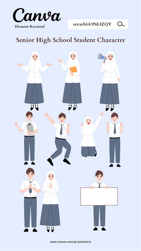 Canva Element Senior High School Student Character School Elements