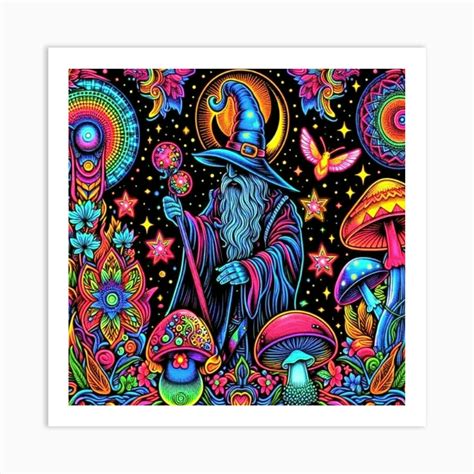 Psychedelic Wizard Art Print By Designsomine Fy