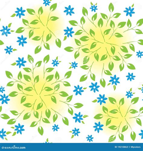 Vector Seamless Texture With Green Plants Stock Vector Illustration