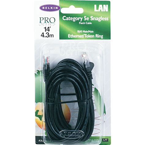 Belkin 14 Rj45 Cat 5e Patch Cables Snagless Black Image 1