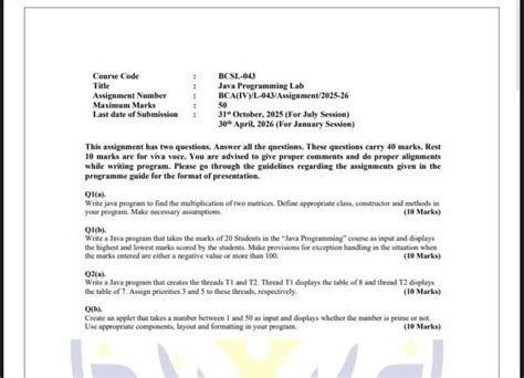 Bcsl 043 Ignou Solved Assignments 2025 26 English Pdf Download