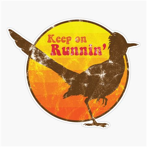 Maneki 70s Style Road Runner Keep On Runnin Sticker Phone Decal Water