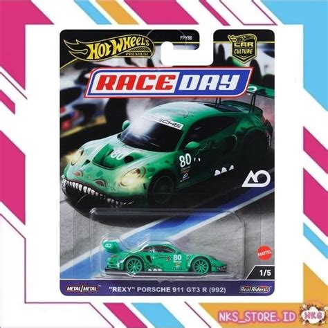 Jual Hot Wheels Race Day Rexy Porsche 911 Gt3 R Hijau Hotwheels