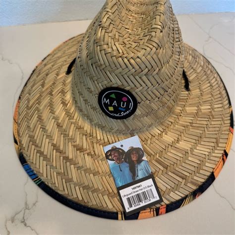Maui And Sons Accessories Maui Straw Hat With Black Trim Poshmark