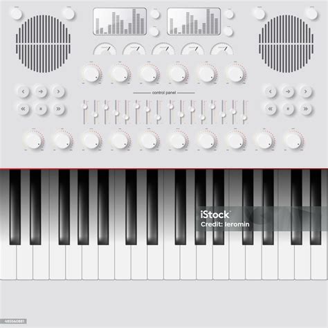 Vector Synthesizer Keys Knobs Buttons And Keyboard向量圖形及更多人手圖片 人手 人體