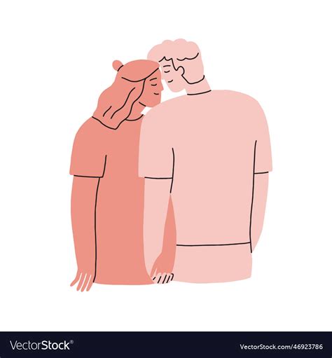 Happy Tender Love Couple Romantic Relationship Vector Image