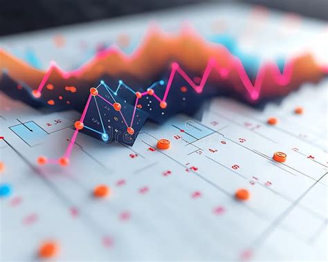 Bright 3d Trendline Graph With Bold Accents On White Stock Illustration