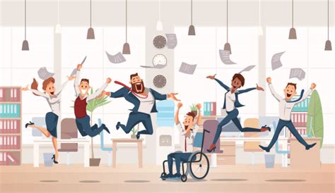 Happy Employees Illustrations Royalty Free Vector Graphics And Clip Art