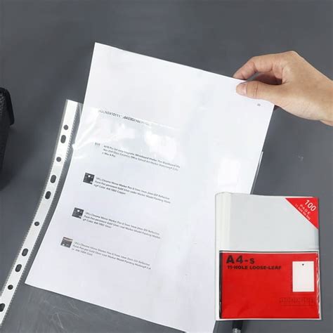 Toykingdee Plastic File Folder Clear 100 Pages Sheet Protector Binder