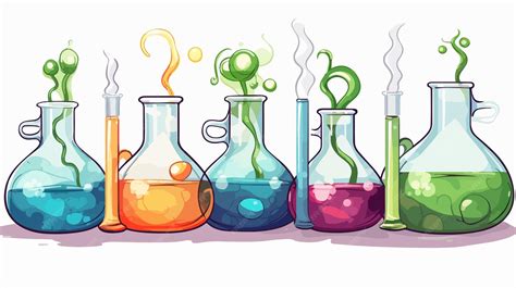 Colorful Retro Cartoon Bubbling Chemicals Illustration Premium Ai