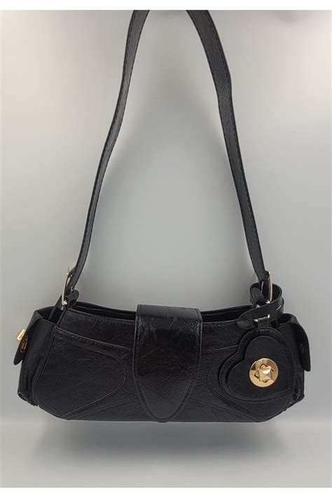 Kirase Kadın Desenli Rugan Yeni Sezon Siyah Viral Manc Model Tasarım