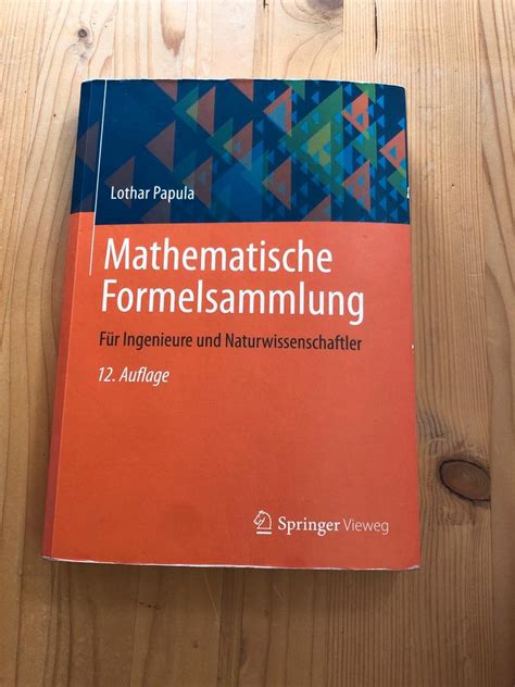 Lothar Papula Mathematische Formelsammlung 12 Auflage In Baden