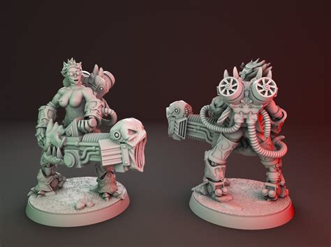 Girls With Big Guns Miniatures Pack Of 2 Minis Size 28mm