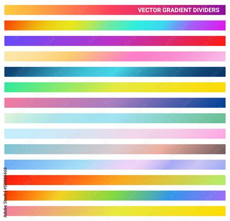 Gradient Dividers Set Abstract Vector Background Colored Horizontal Stripes With A Smooth