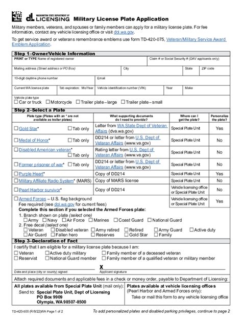 2022 Form Wa Dol Td 420 500 Blank Fillable Template Fill Out Print