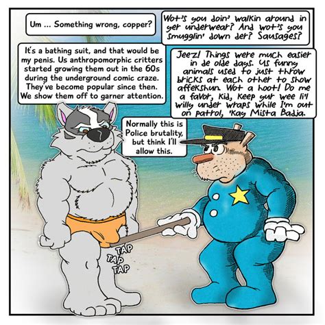 Rule 34 Annoyed Anthro Badger Barefoot Beach Black Border Black