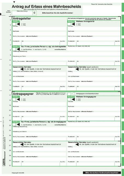Androhung Mahnbescheid Muster
