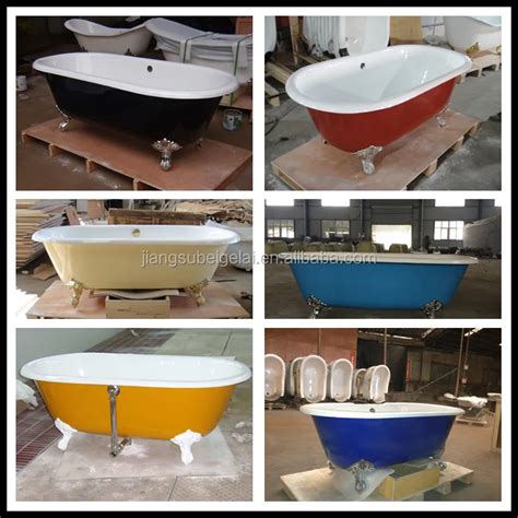Light Green Cast Iron Freestanding Bath Tub Small Classical Double