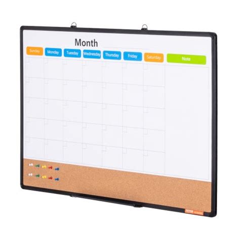 Vevor 36x 24 Monthly Calendar Whiteboard And Cork Board Combo With