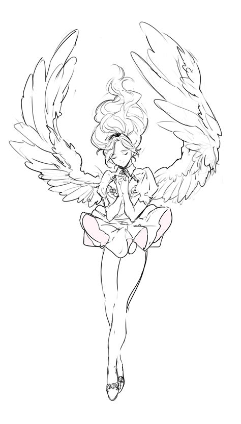 Angel Sitting On The Ground Angel Wings Art Reference Angel Drawing