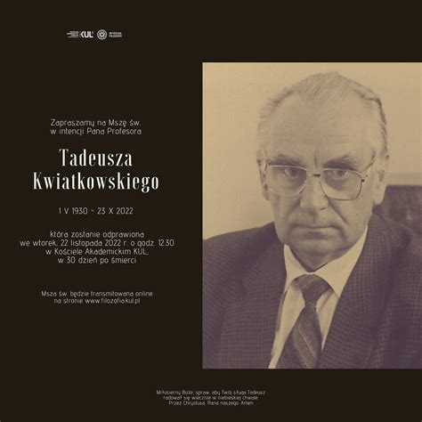 Kul Wydział Filozofii Prof Dr Hab Tadeusz Kwiatkowski