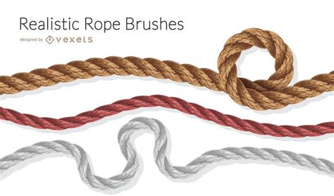 Realistic Rope Brushes Illustration Set Ad Ad Ad Rope Set