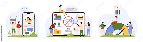 internet connection error speed wireless signal set tiny people using