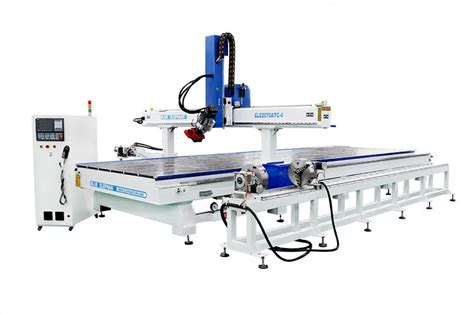 Elecnc 2070 Carousel Atc Cnc Router 4 Axis With Rotary Lathe Blue