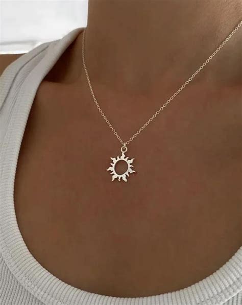 Goldfield Sun Necklace Silver Sun Gold Pendant Gold Sun Silver Sun