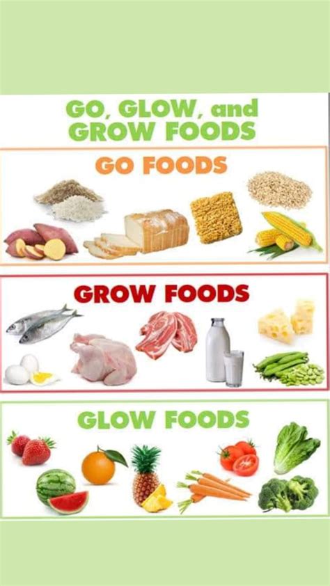 Go Glow And Grow Foods Sorting Activity Worksheet And Posters