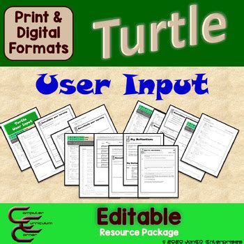 Python Turtle User Input Resource Editable Resource Package By Computer Corner