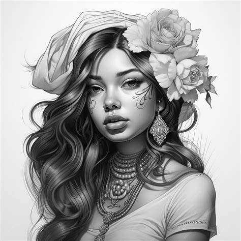 Premium Ai Image Illustration Of Chicano Girl Tattoo Illustration Detailed Pretty Per