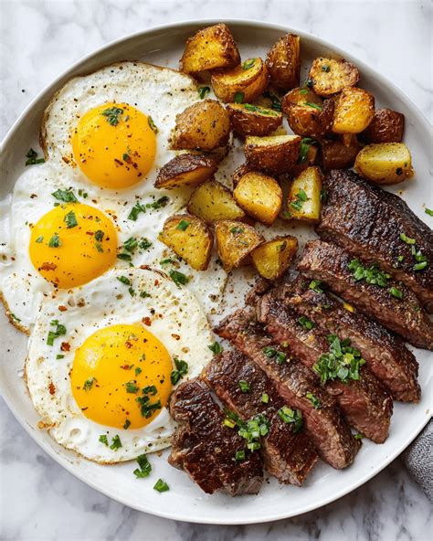 Steak And Eggs Recipe Juicy Steak And Perfectly Cooked Eggs