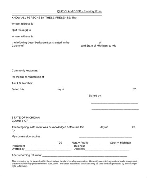 Free Printable Quick Claim Deed Form Printable Forms Free Online