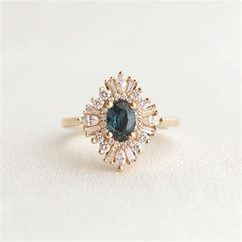 Amy Ring Art Deco Engagement Ring Engagement Rings Sapphire Jewelry