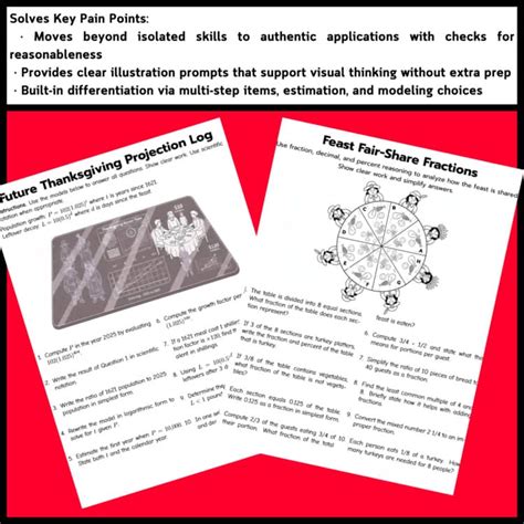 Grade 8 Thanksgiving Math Exponent Proportion Geometry Linear Algebra