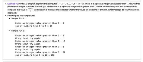 Solved Exercise 2 Write A C Program Segment That Computes