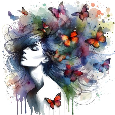 Watercolor Butterfly Clip Art Set Abstract Digital Download Etsy