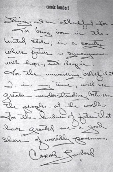 Carole Lombard Gratitude Thankful For 1940