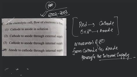 In The Electrolytic Cell Flow Of Electrons Is From Filo