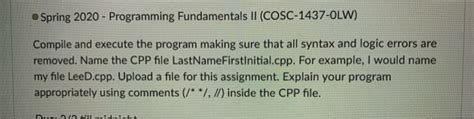 Solved Spring 2020 Programming Fundamentals Ii