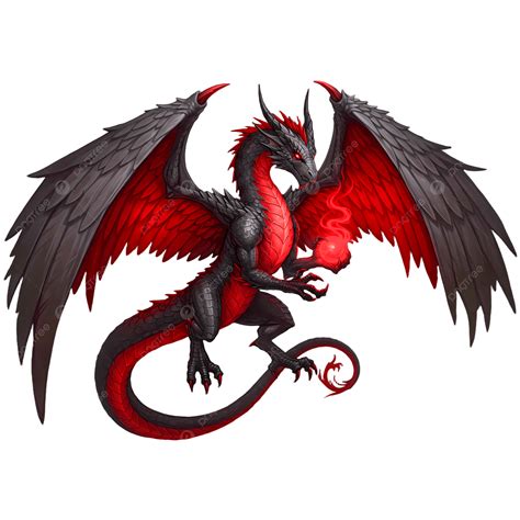 Dragon The Has A Striking Color Scheme Black Dragon Red Accents